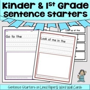 Sentence Starters – Kindergarten and First Grade Writing Prompts – ESL ...