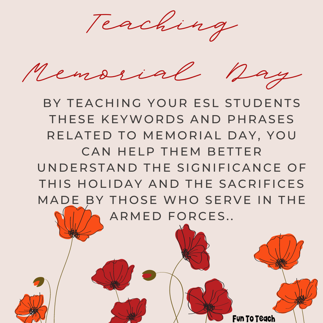 “Teaching ESL Elementary Students About Memorial Day: Essential ...