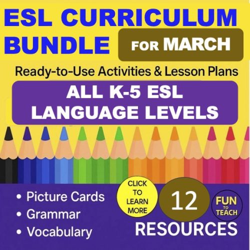 March ESL Lesson Plans for English Learners - Fun to Teach